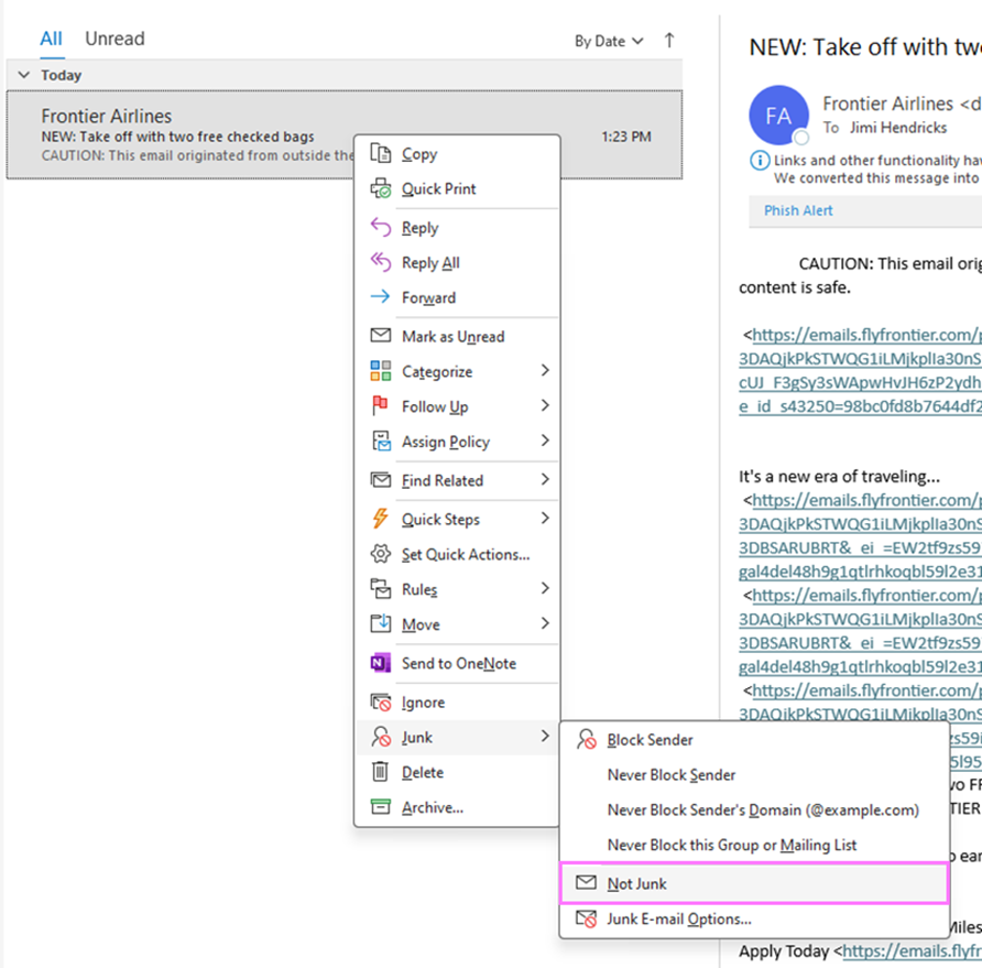 Managing Junk Mail in Classic Outlook – Help Center