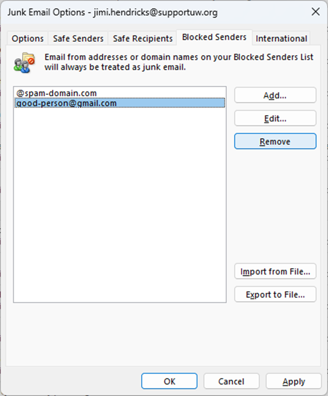 Managing Junk Mail in Classic Outlook – Help Center